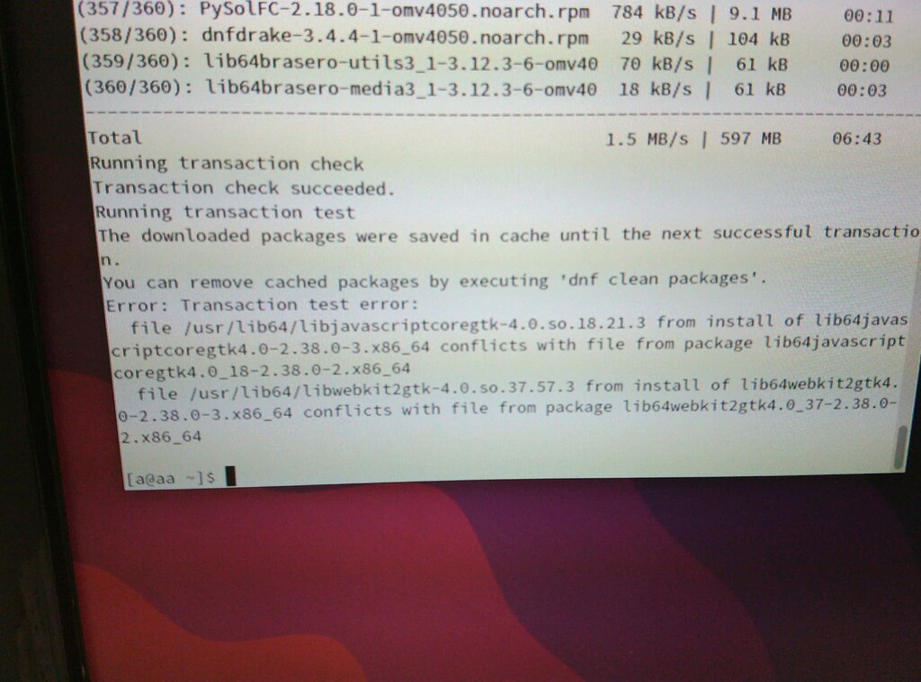 Unable to performe dsync upgrade on the ROME version GNOME community ... Unable to performe dsync upgrade on the ROME version GNOME community ...
